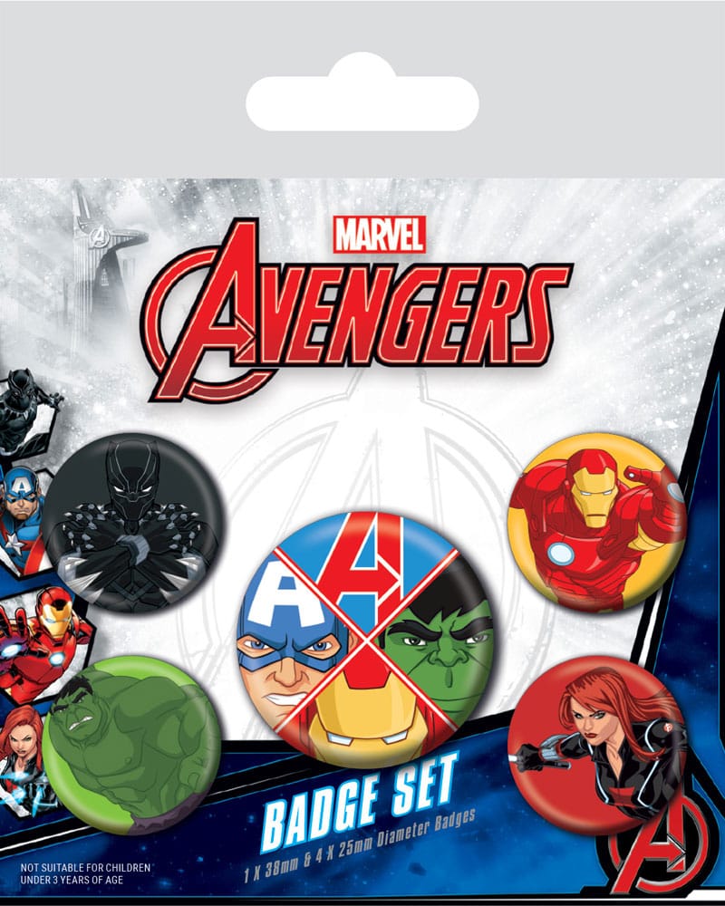 Køb Marvel Pin-Back Buttons 5-Pack Avengers Assemble hos Superhelten ...