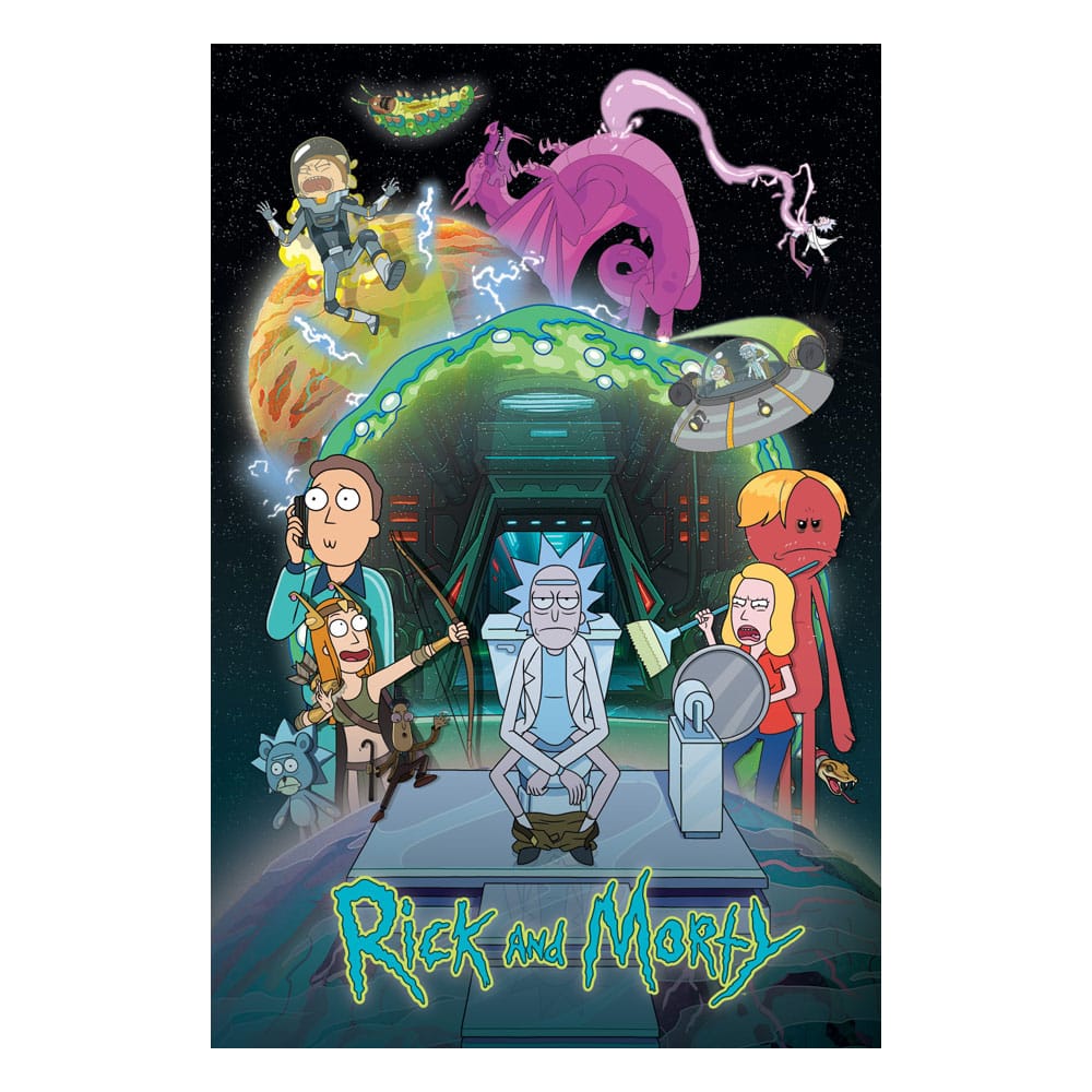 Køb Rick and Morty Poster Pack Toilet Adventure 61 x 91 cm (4) hos ...