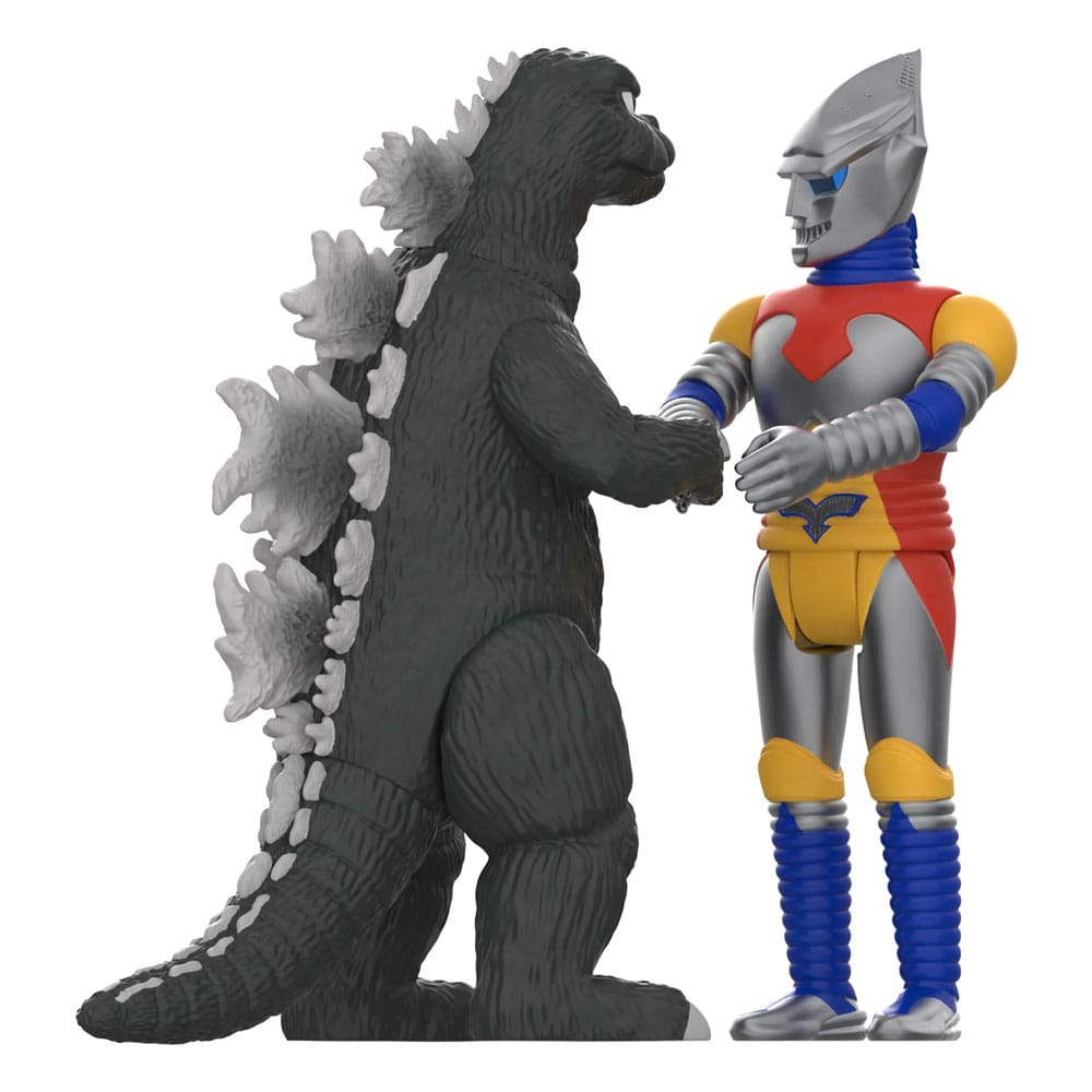 Godzilla pack 2 figurine Toho ReAction Godzilla & Jet Jaguar shaking ...